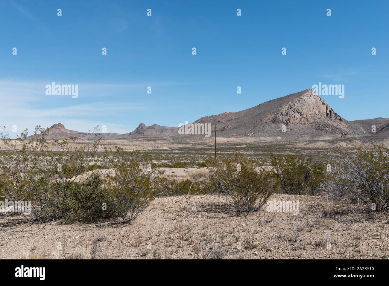 Rugged landscape north of Big Bend National Park in Texas's Trans-Pecos ...