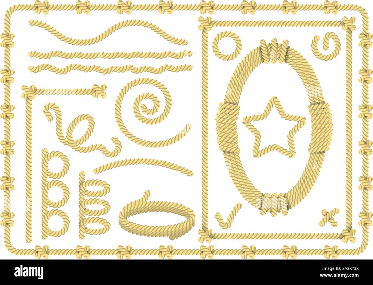 Set of rope elements Stock Vector Image & Art - Alamy