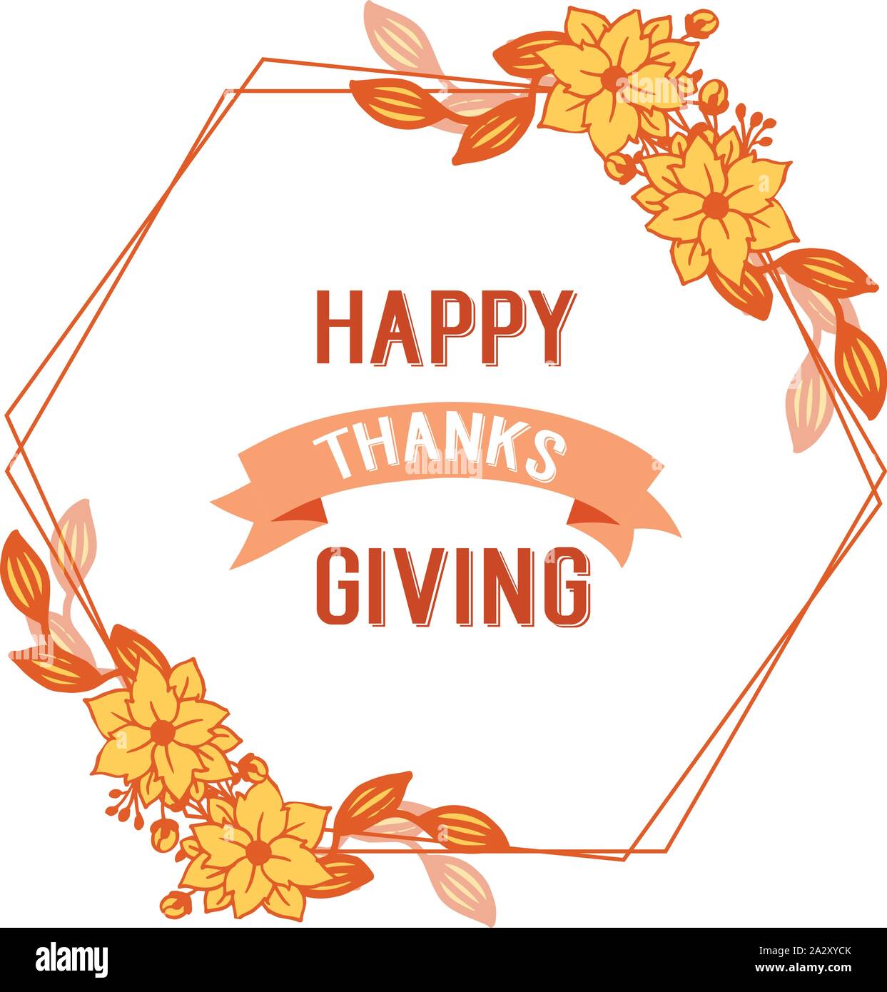 Poster or banner thanksgiving, with bright autumn leaf flower frame ...