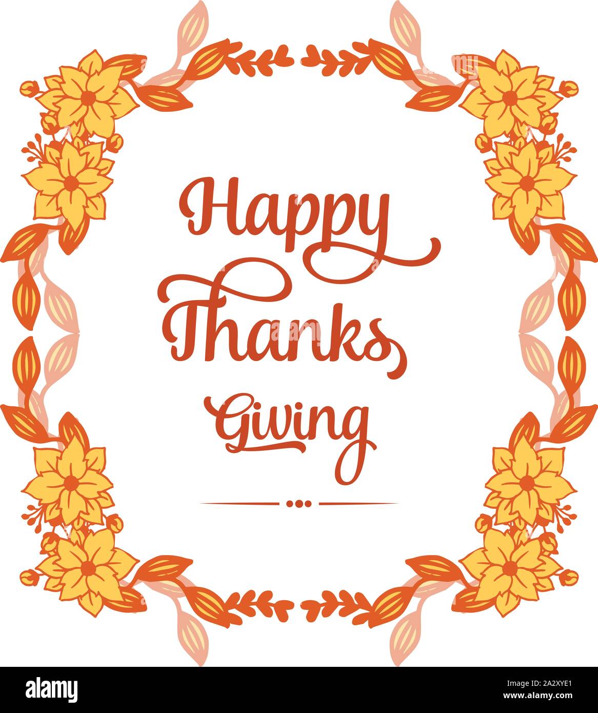Poster or banner thanksgiving, with bright autumn leaf flower frame ...