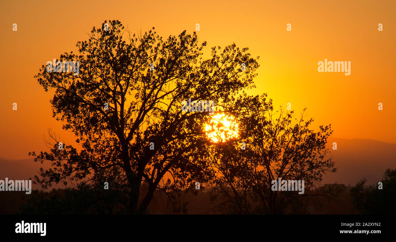 Sunset at Cherry Creek State Park in Colorado Stock Photo - Alamy