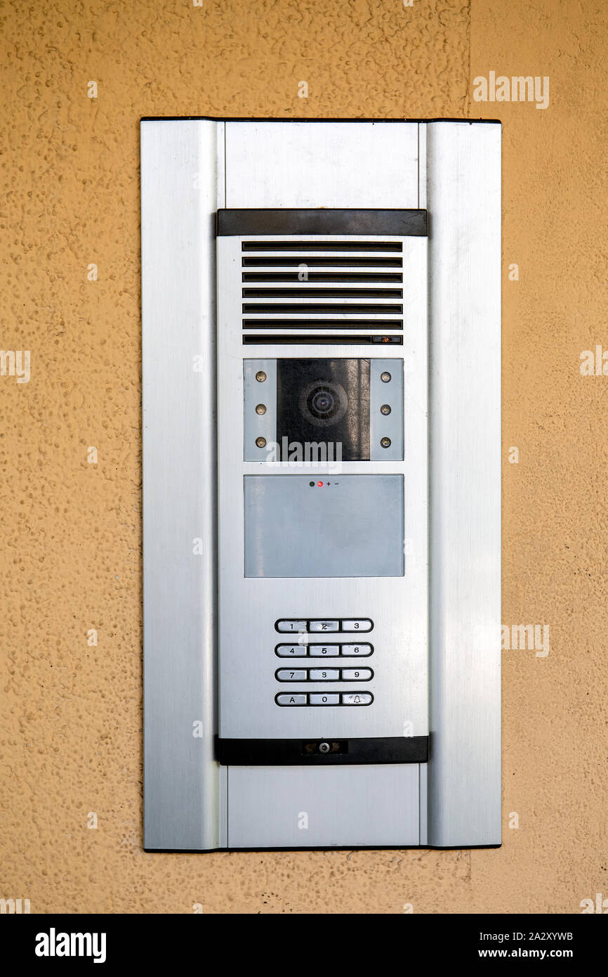 Modern apartment house call button and entrance control panel Stock ...