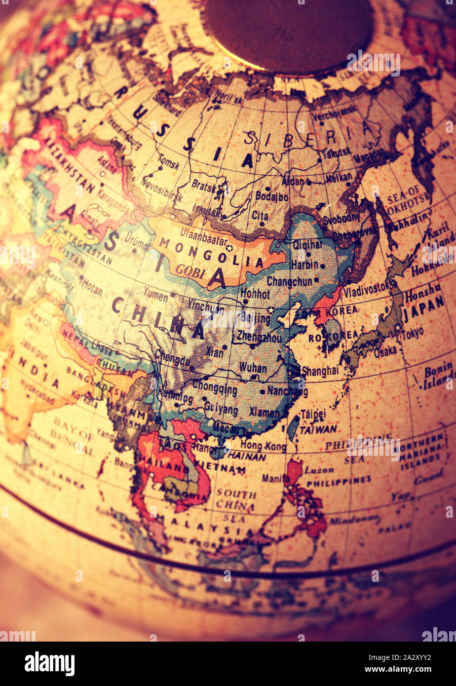 China on atlas world map Stock Photo - Alamy