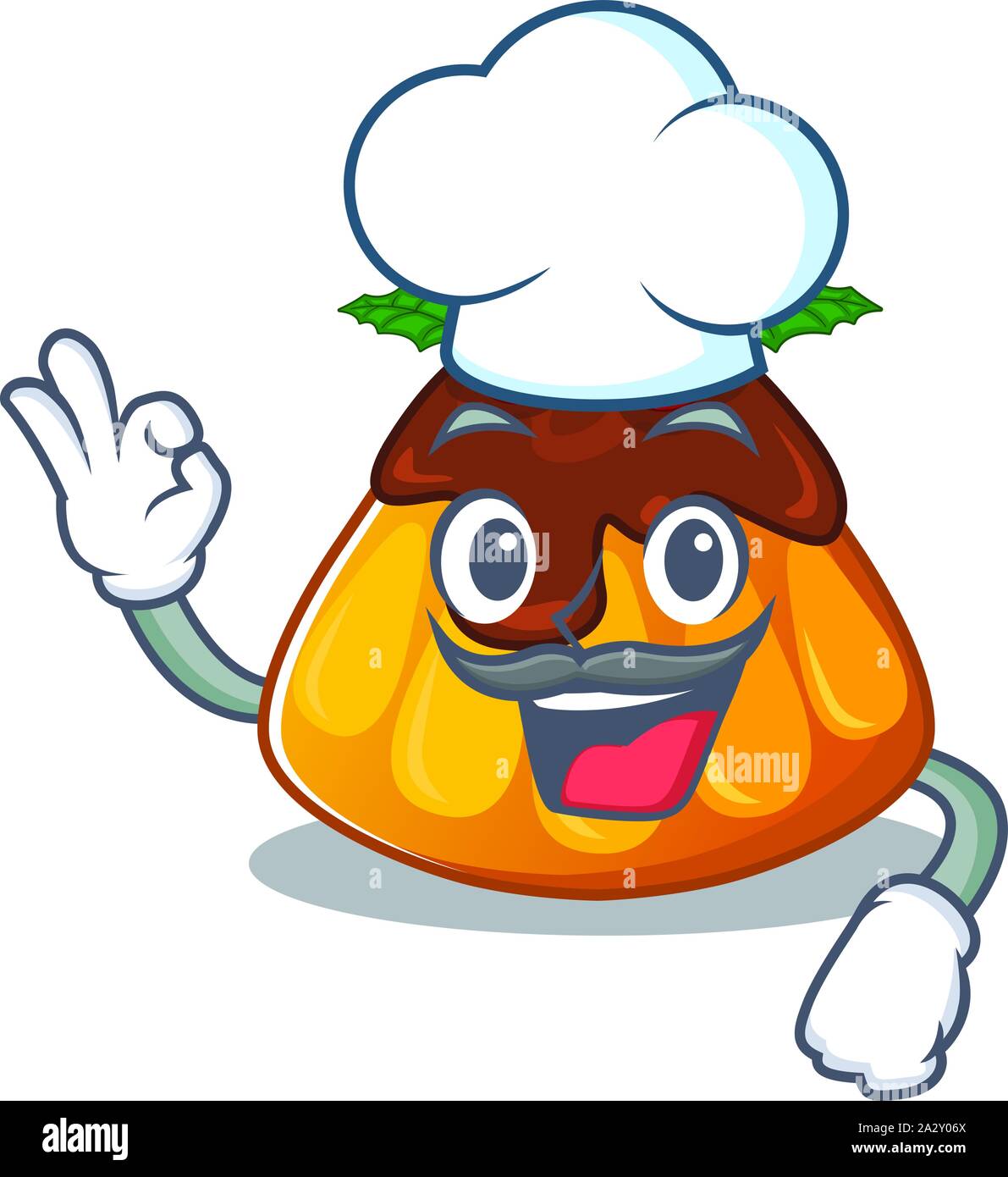 Chef christmas pudding isolated with the cartoon Stock Vector Image ...