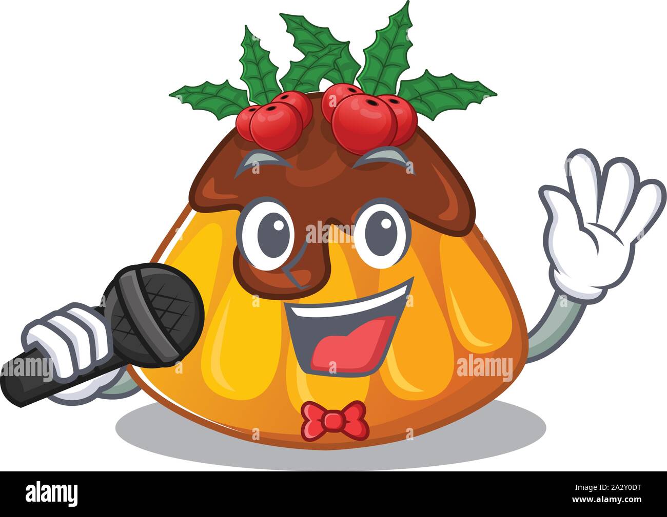 Singing christmas pudding with the character shape Stock Vector Image ...