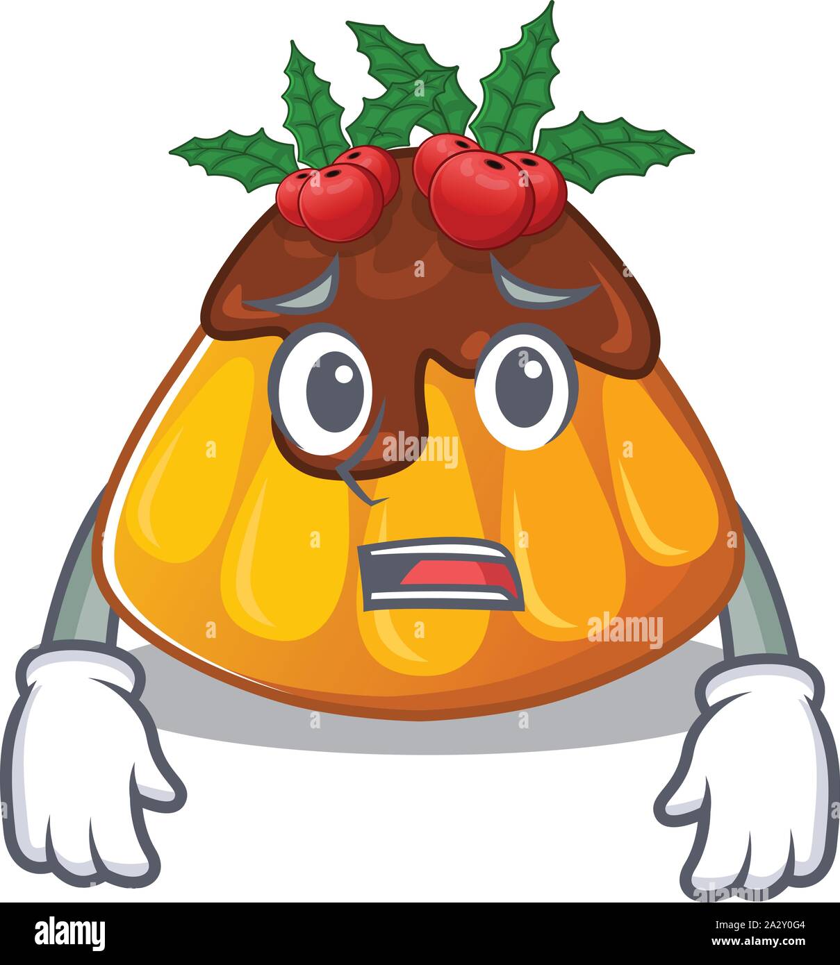 Afraid christmas pudding with the character shape Stock Vector Image ...