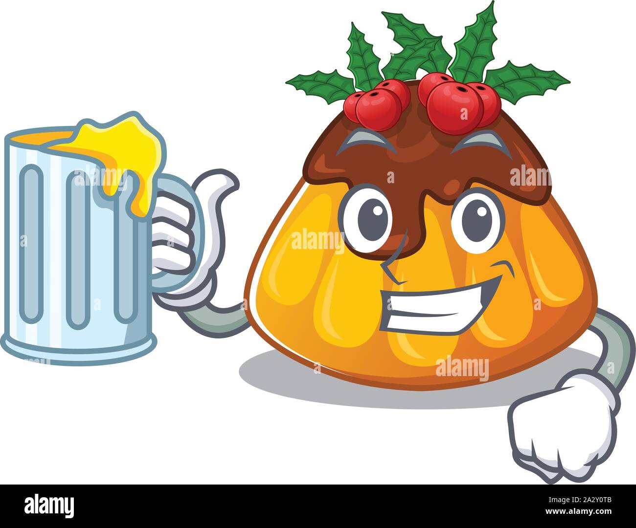 With juice christmas pudding with the character shape Stock Vector ...