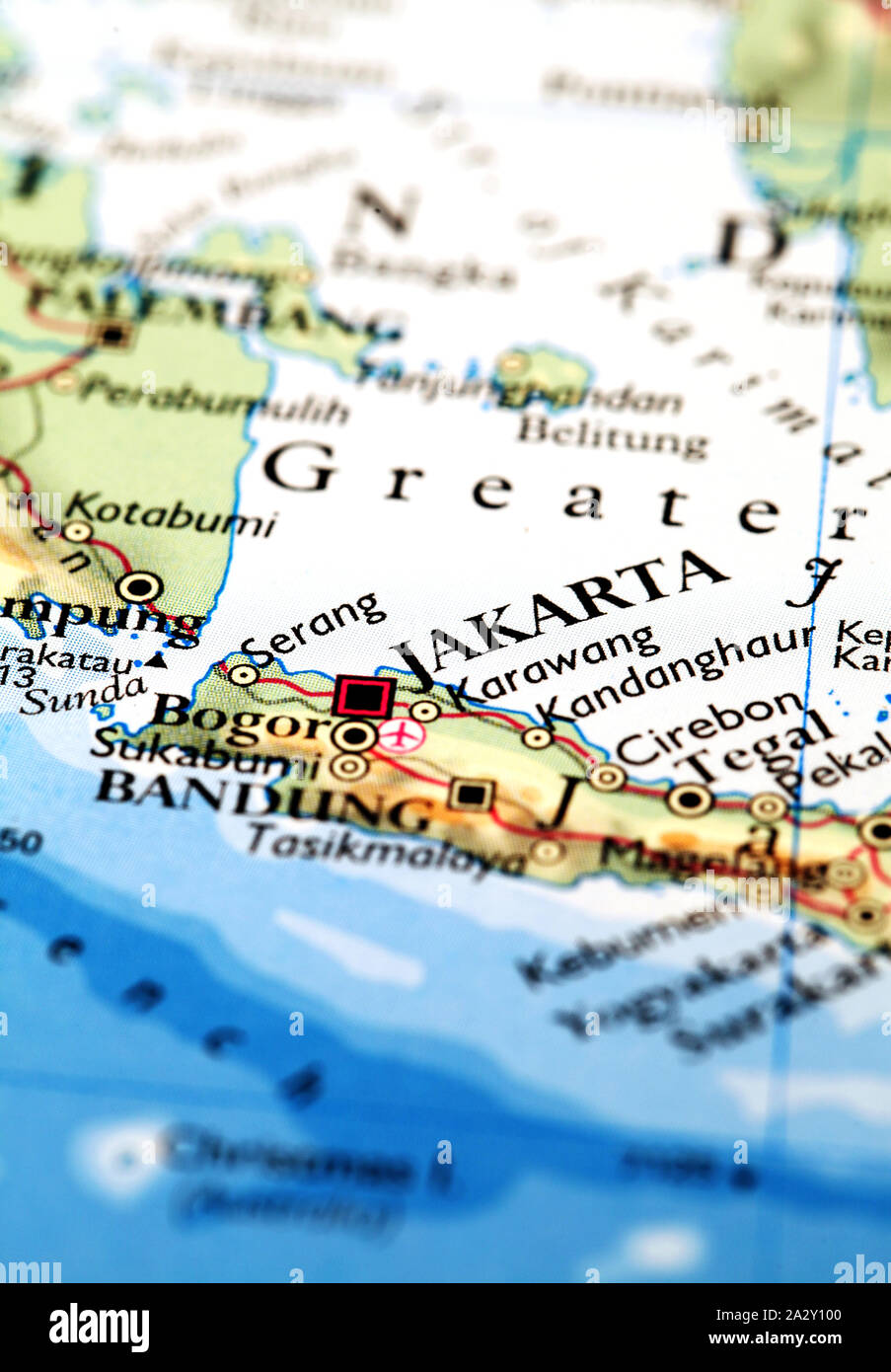 Jakarta Indonesia, on atlas world map Stock Photo - Alamy