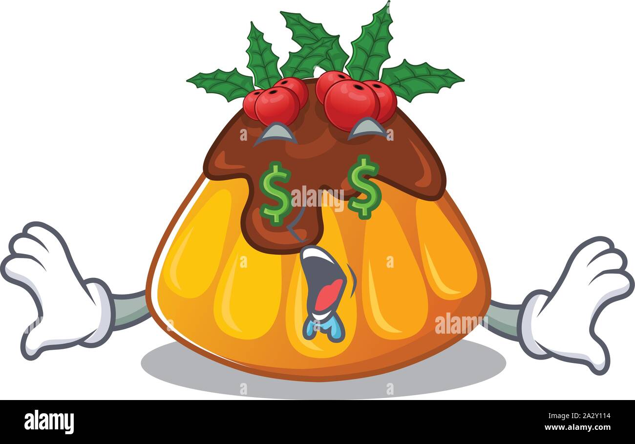 Money eye christmas pudding refrigerated in cartoon fridge Stock Vector ...