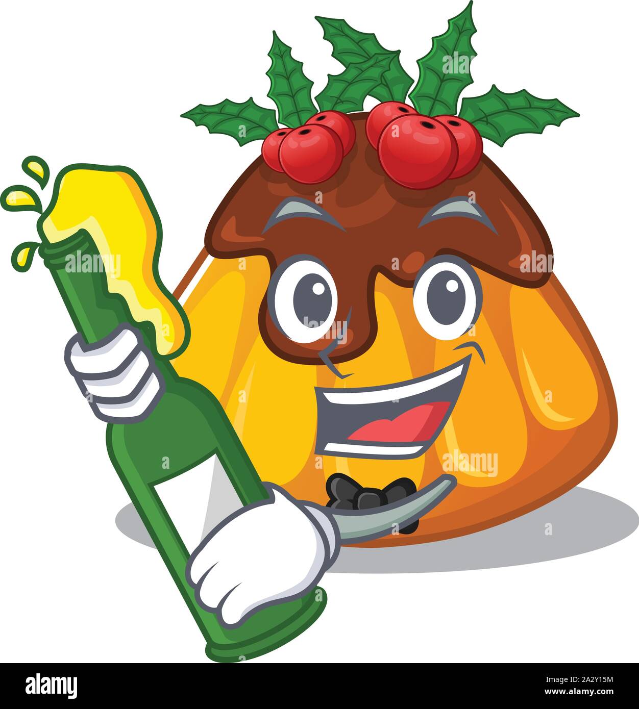 With beer christmas pudding refrigerated in cartoon fridge Stock Vector ...