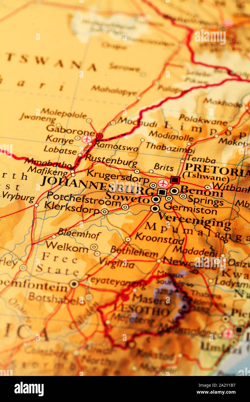 Johannesburg street map hi-res stock photography and images - Alamy