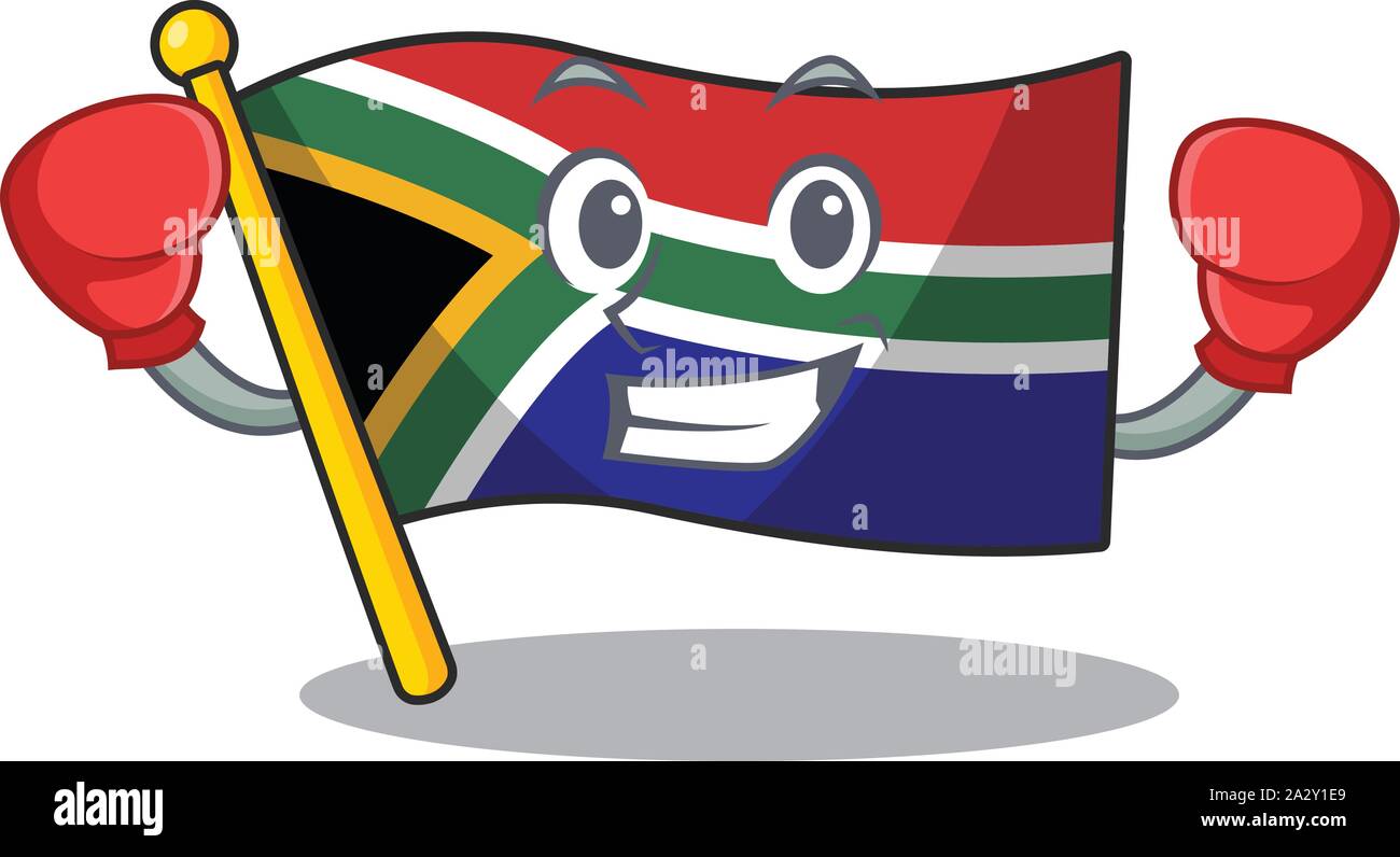 Boxing flag south africa on a character Stock Vector Image & Art - Alamy