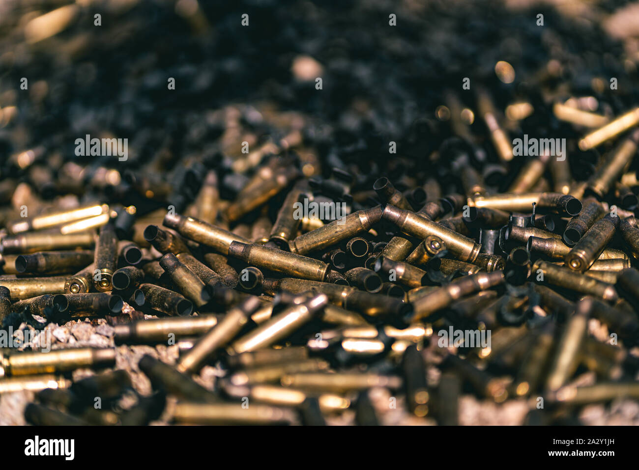Used ammunition covers the ground at Range 400, Marine Corps Air Ground ...