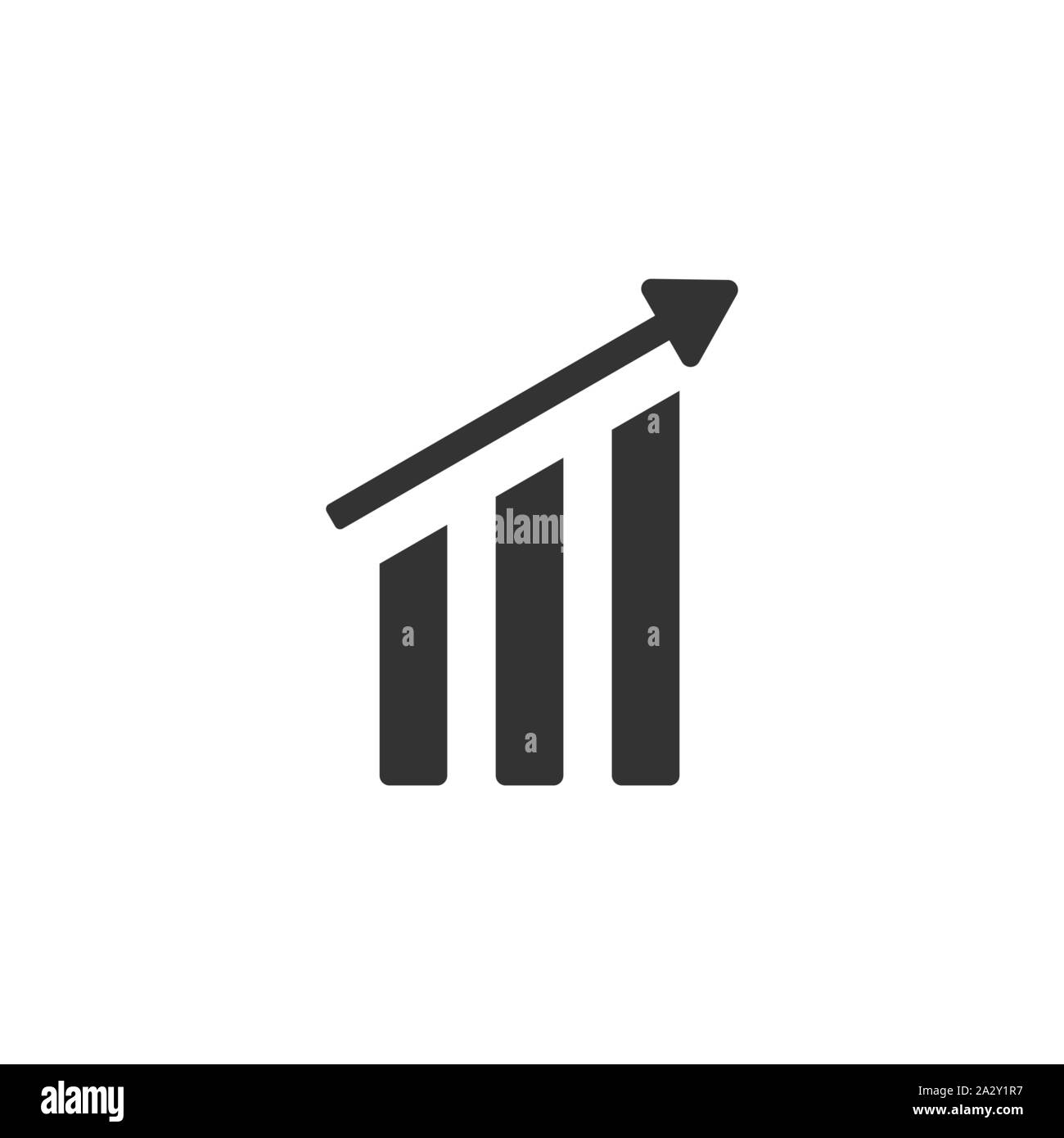 Graph, chart icon. Vector illustration, flat design Stock Vector Image ...