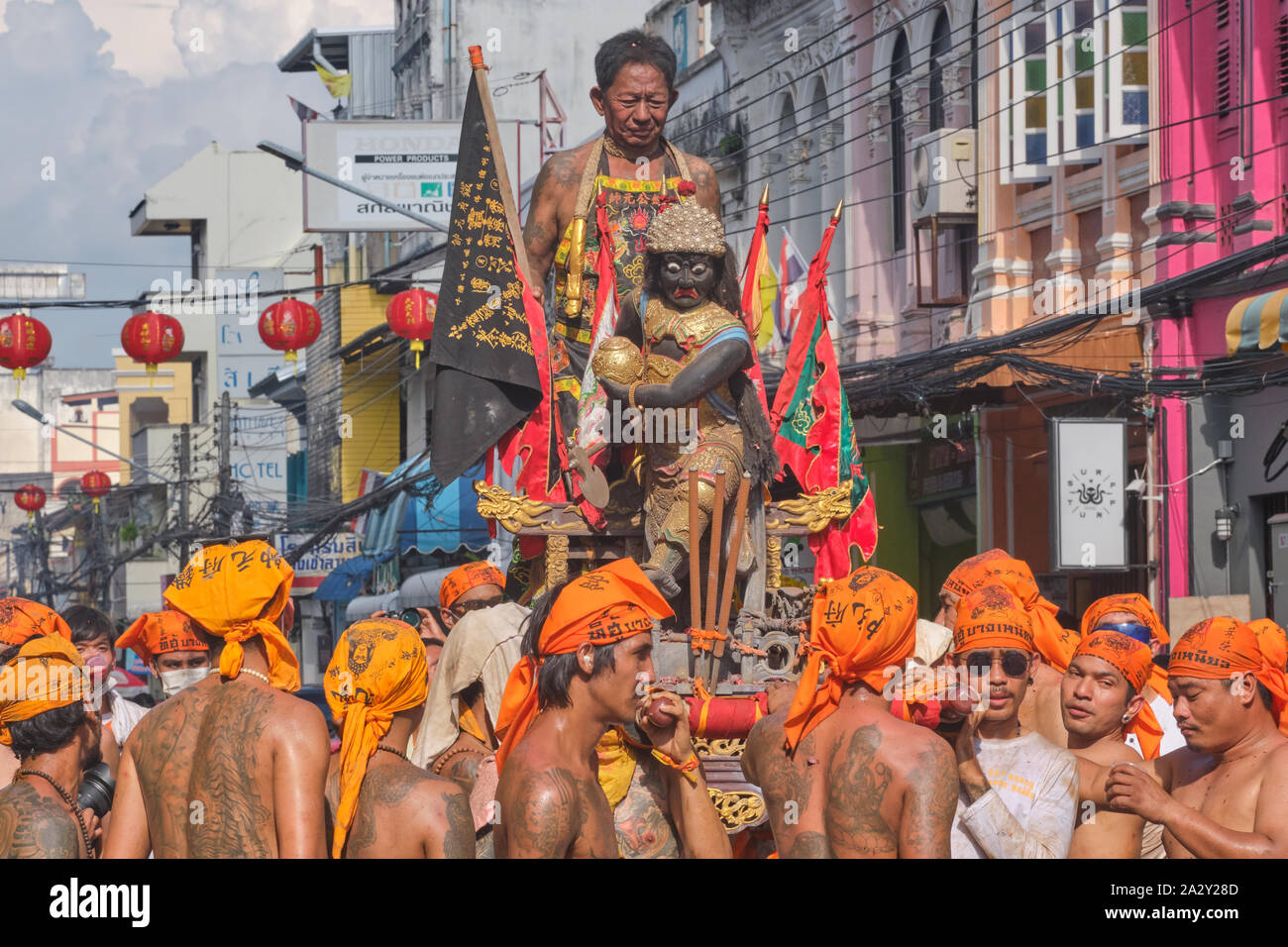 A procession during the Vegetarian Festival (Nine Emperor Gods Festival ...