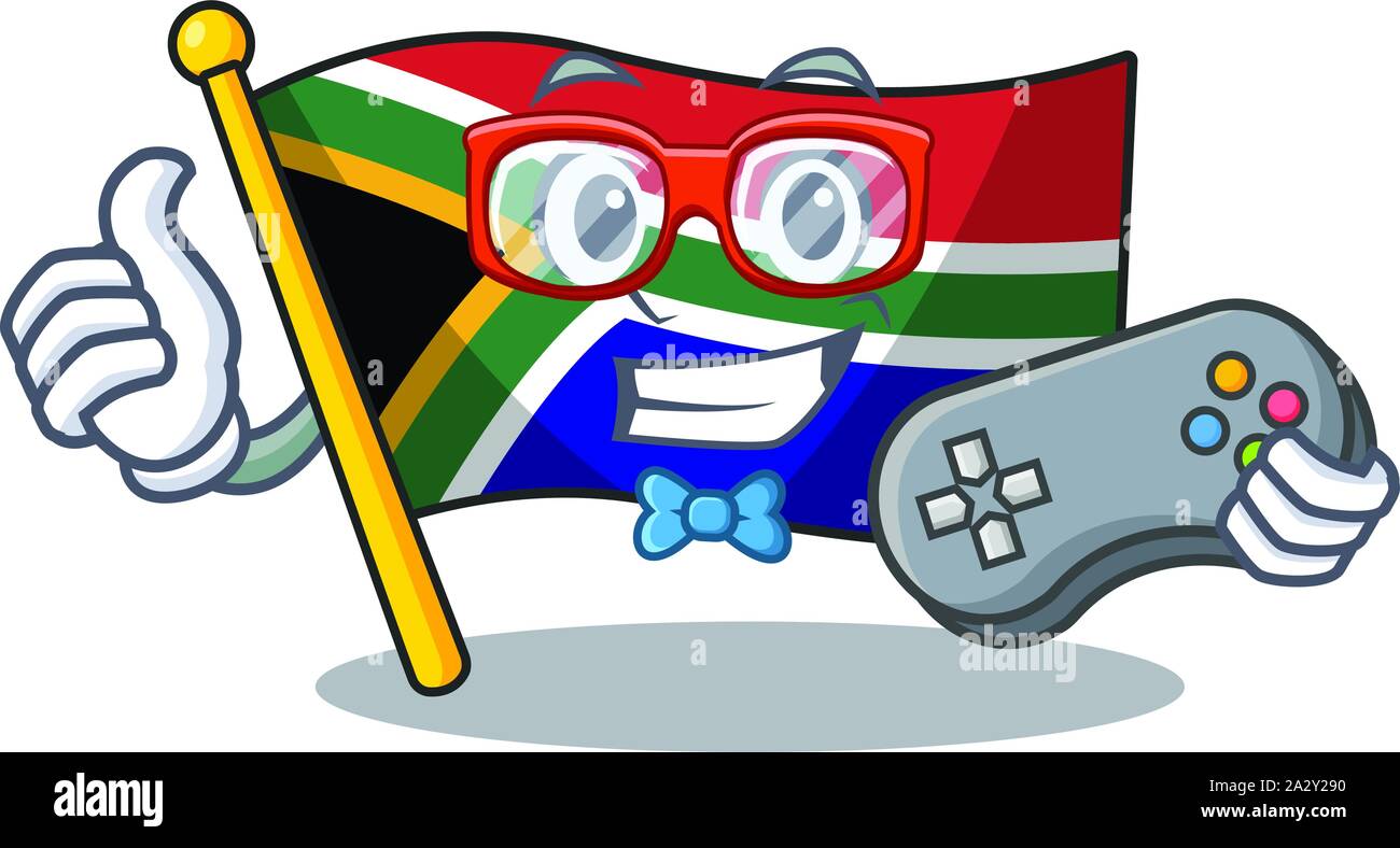 Gamer flag south africa isolated with mascot Stock Vector Image & Art ...