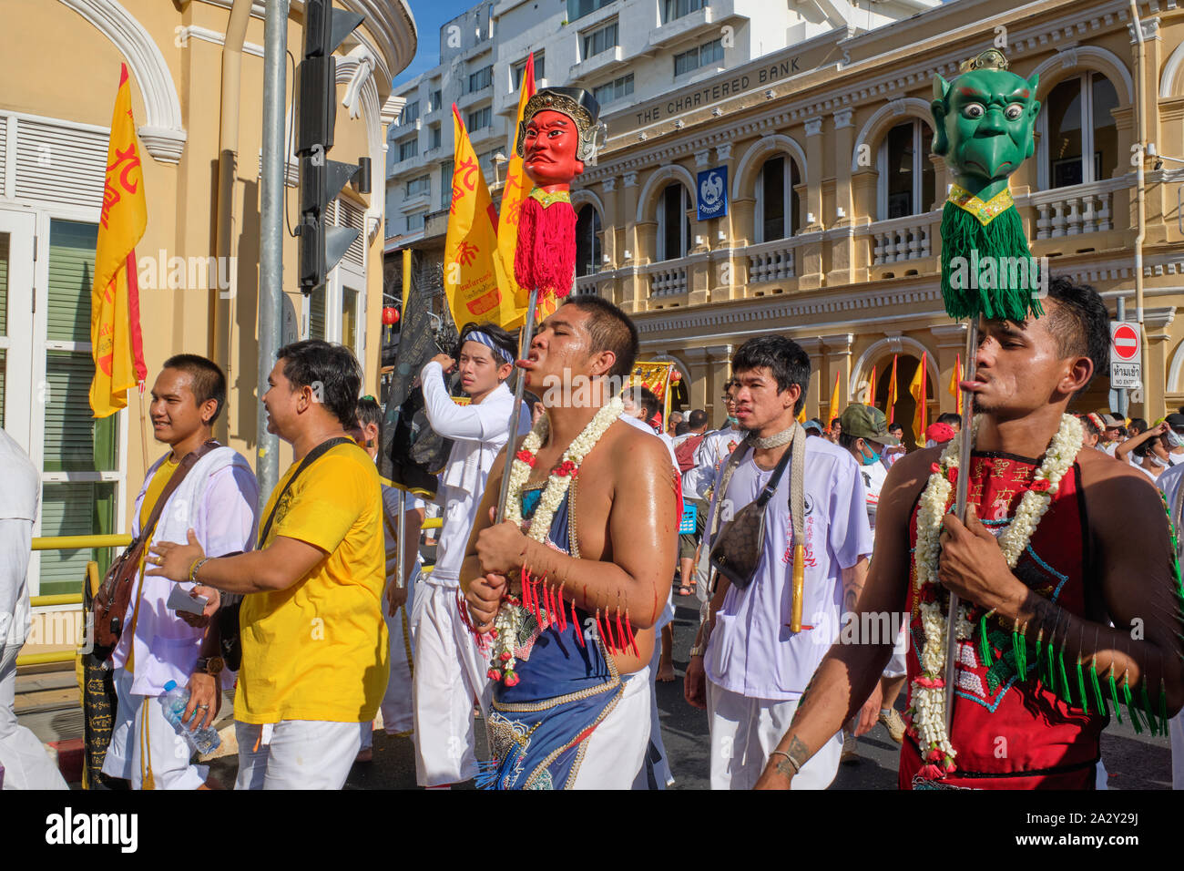 A procession during the Vegetarian Festival (Nine Emperor Gods Festival ...
