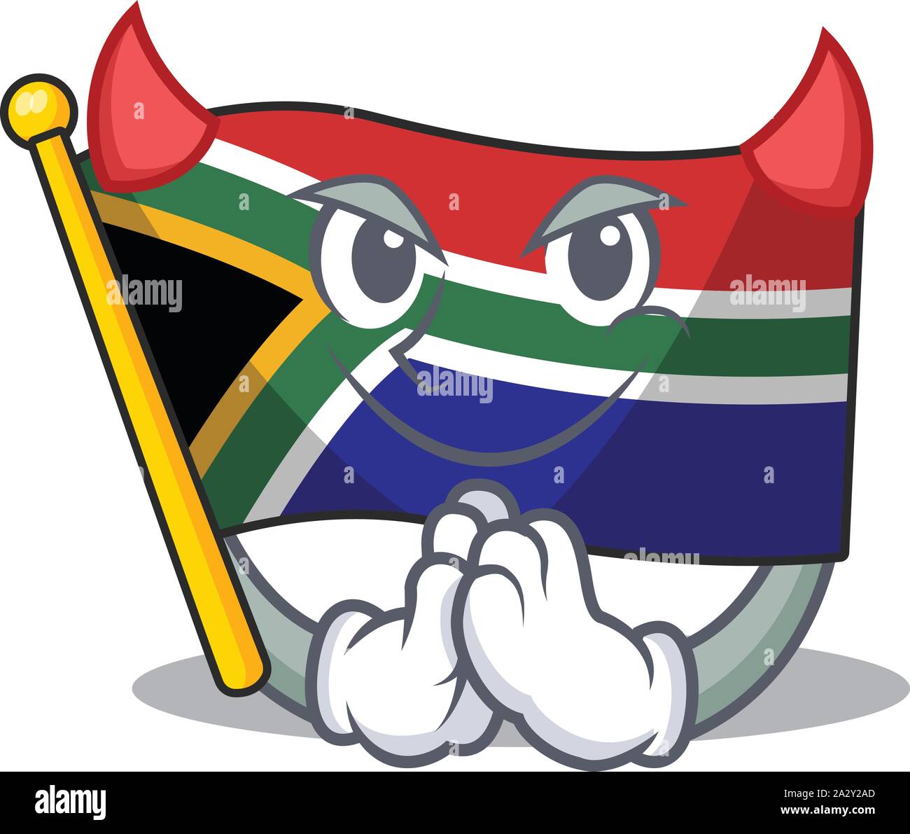 Devil flag south africa isolated with mascot Stock Vector Image & Art ...