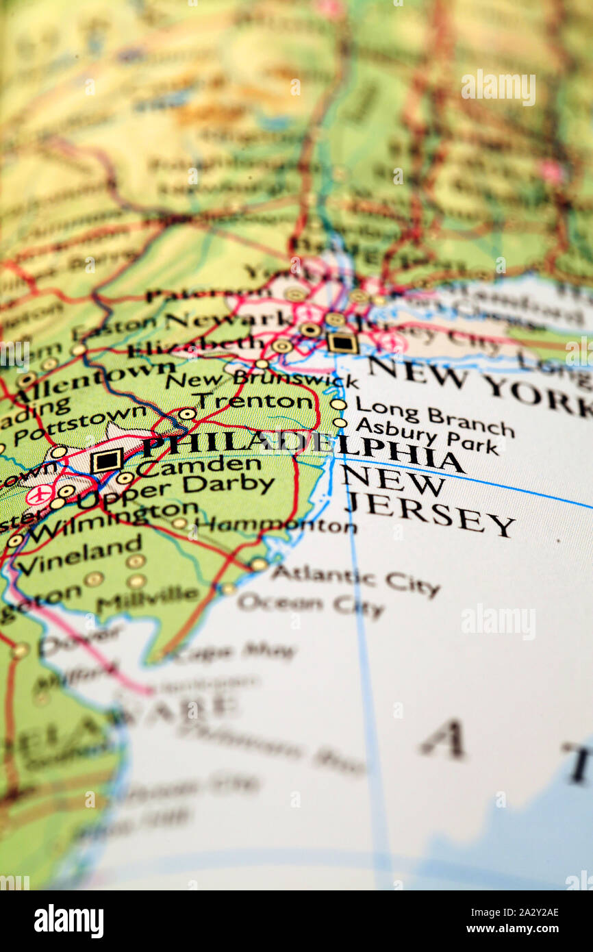Philadelphia road map hi-res stock photography and images - Alamy
