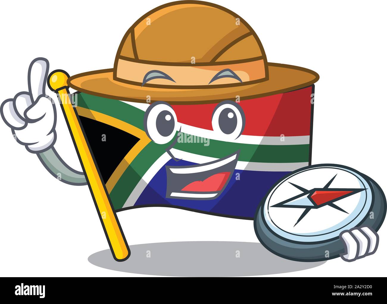 Explorer flag south africa isolated with mascot Stock Vector Image ...