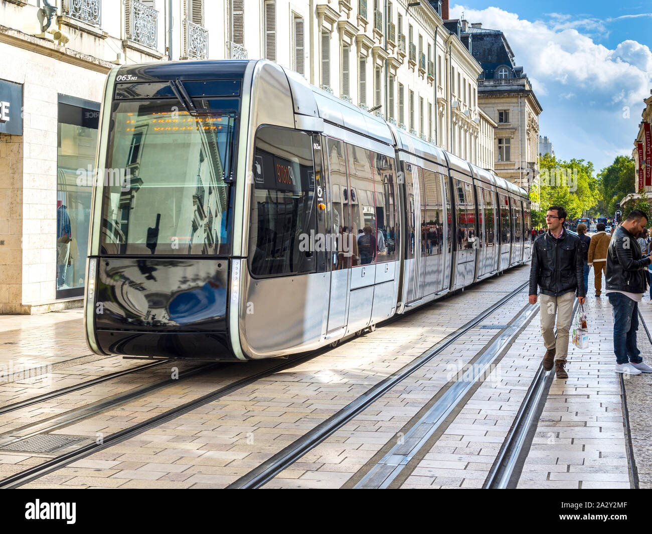 Modern electric tramway in centre of Tours, France Stock Photo - Alamy