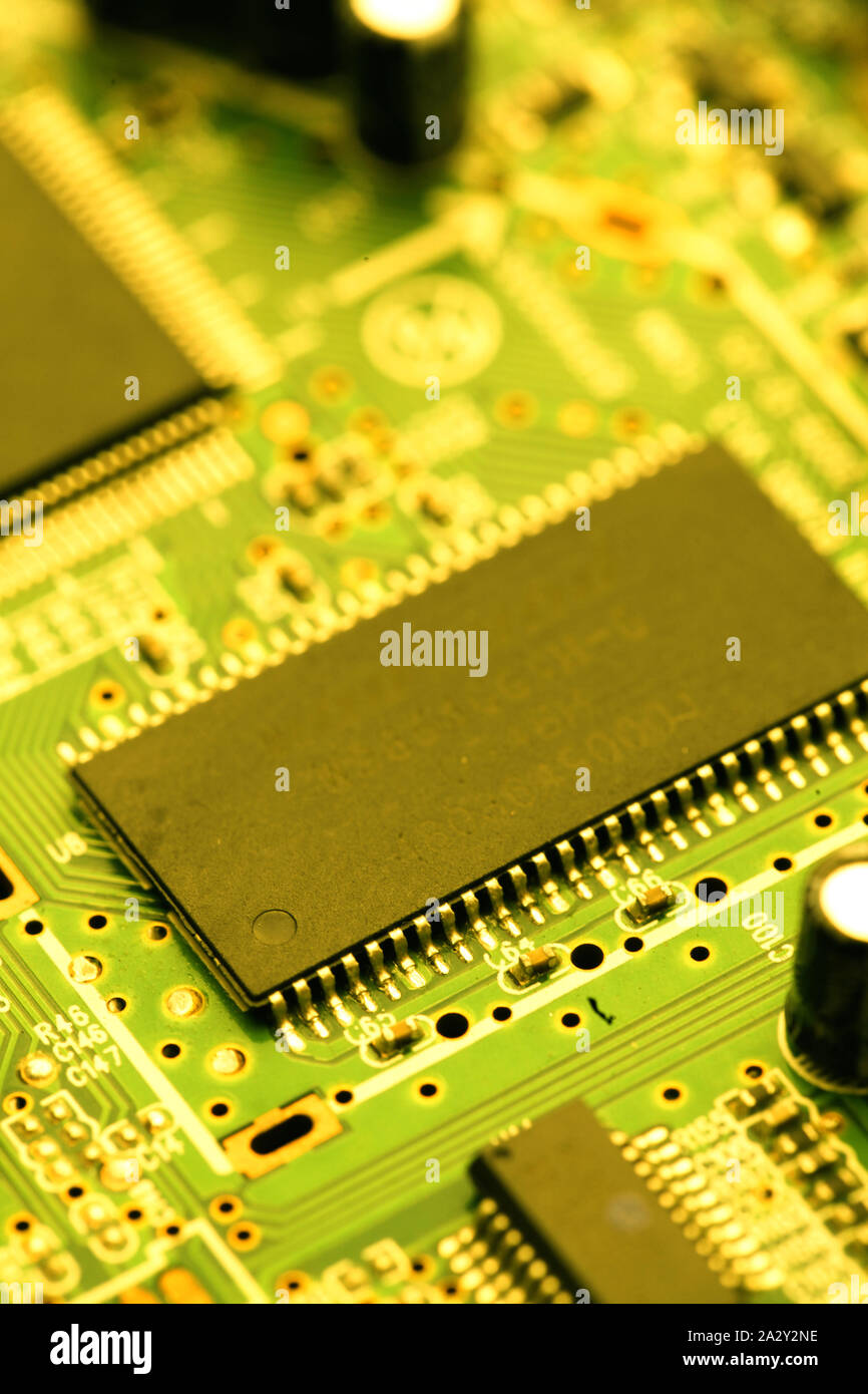 Close up of an electronic circuit board Stock Photo - Alamy