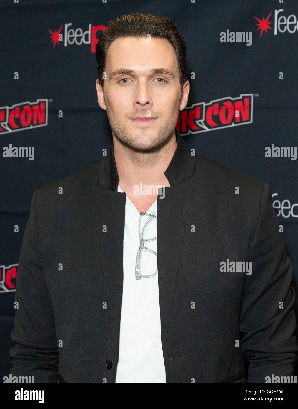 New York, NY - October 3, 2019: Owain Yeoman attends presser for ABC ...