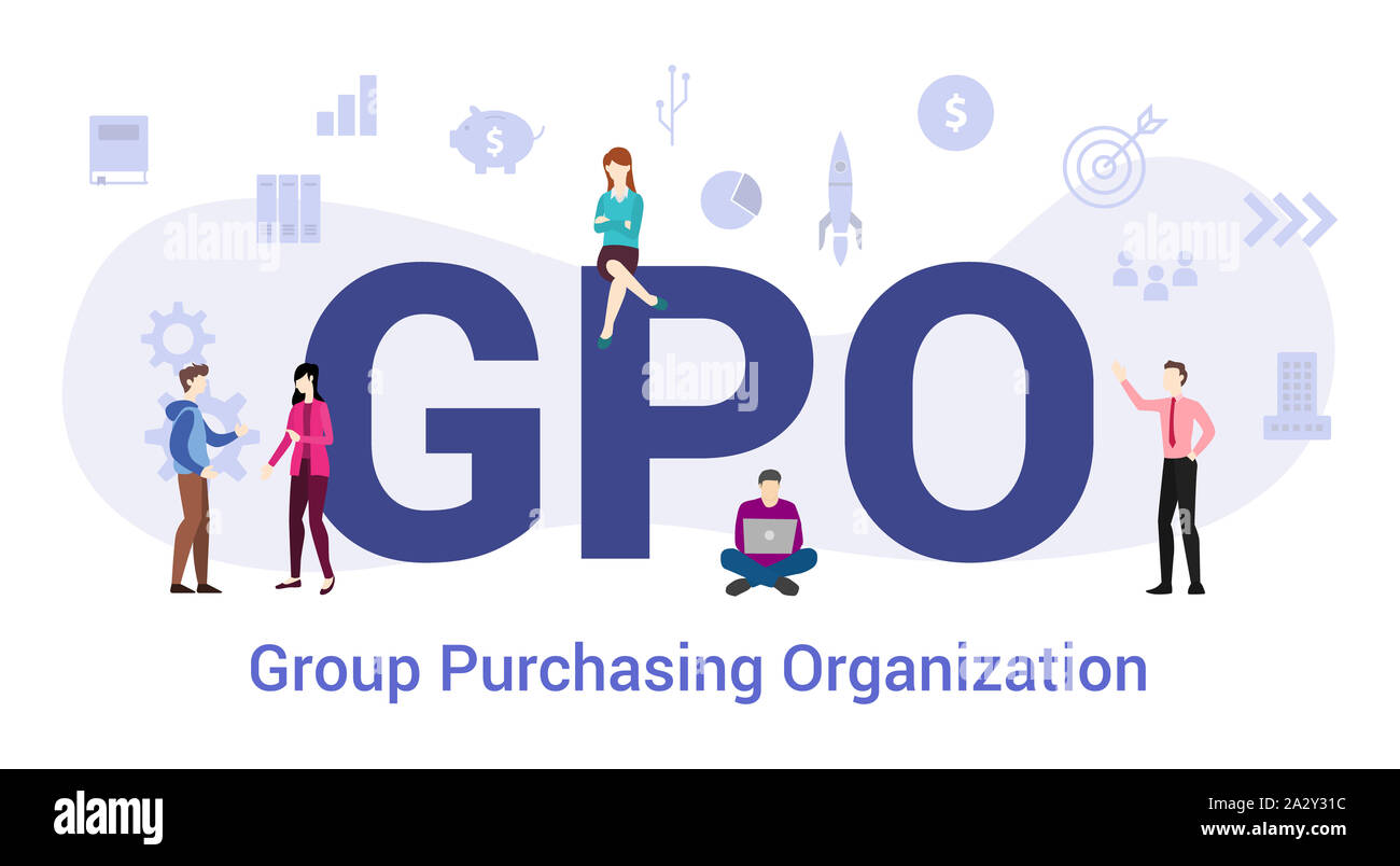 gpo group purchasing organization concept with big word or text and ...