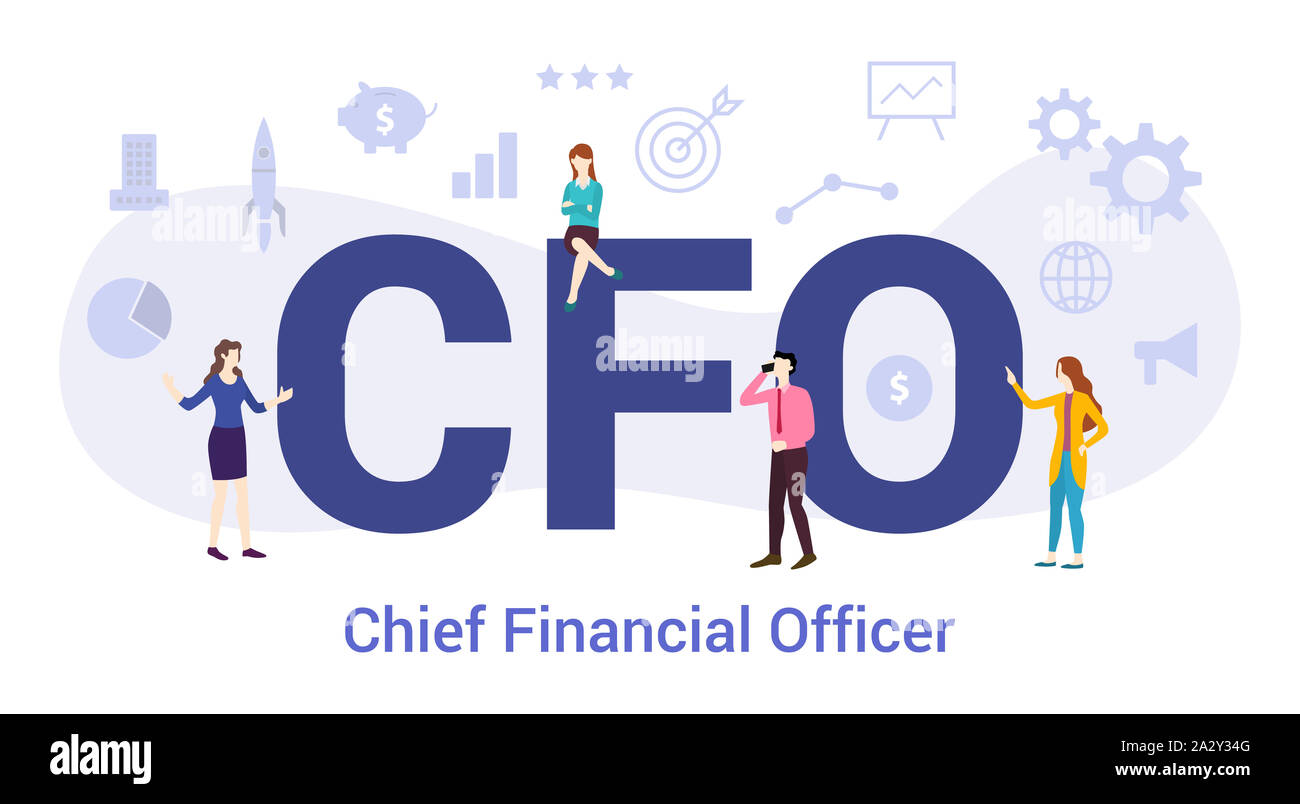 cfo chief financial officer concept with big word or text and team ...