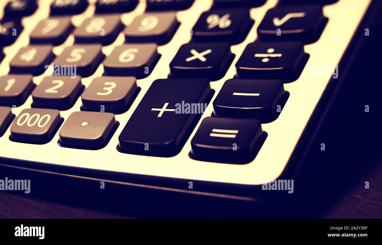 Close up of Calculator key pad buttons Stock Photo - Alamy