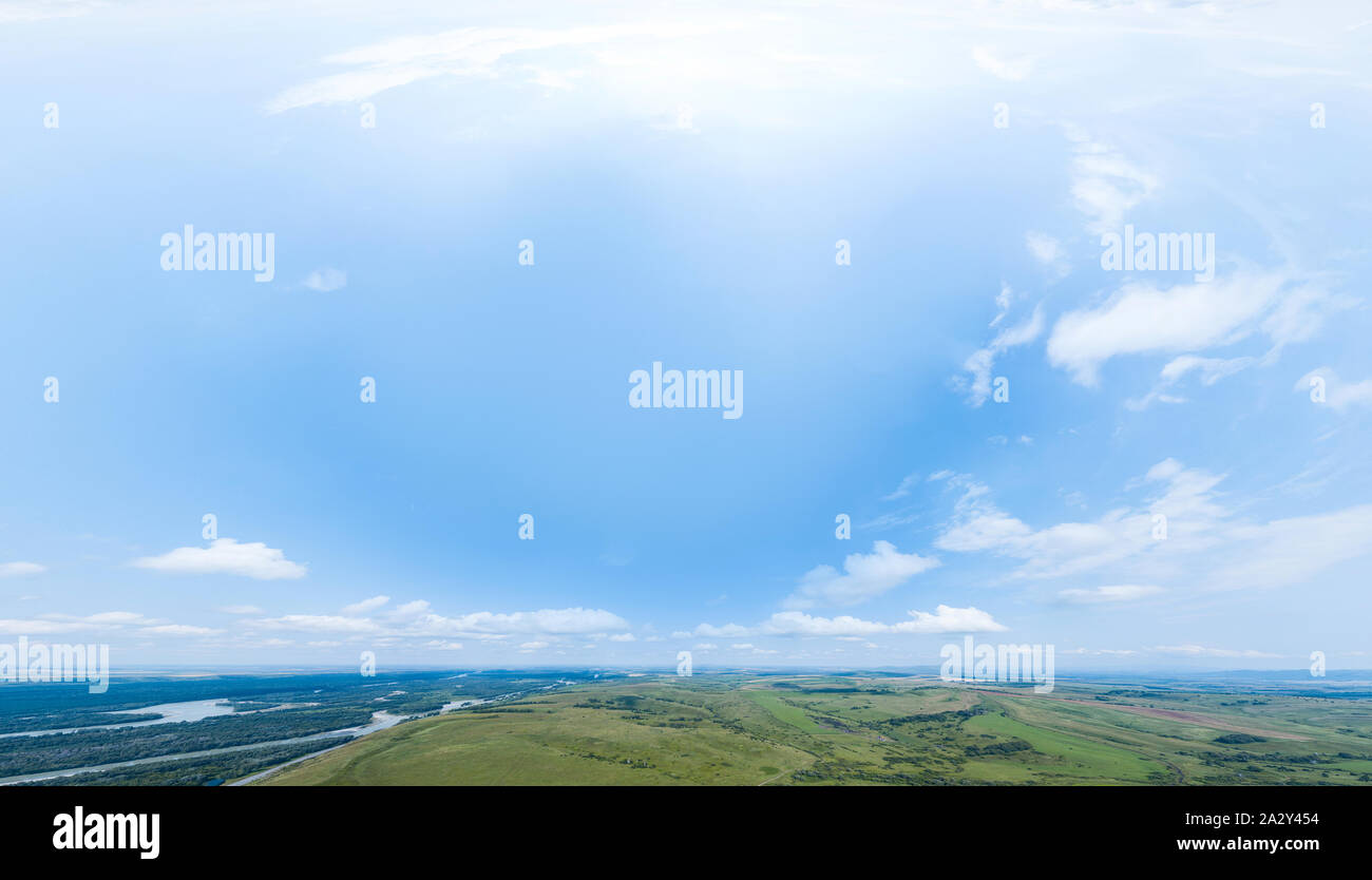 Aerial view 180 degree of beautiful picturesque landscape with ...