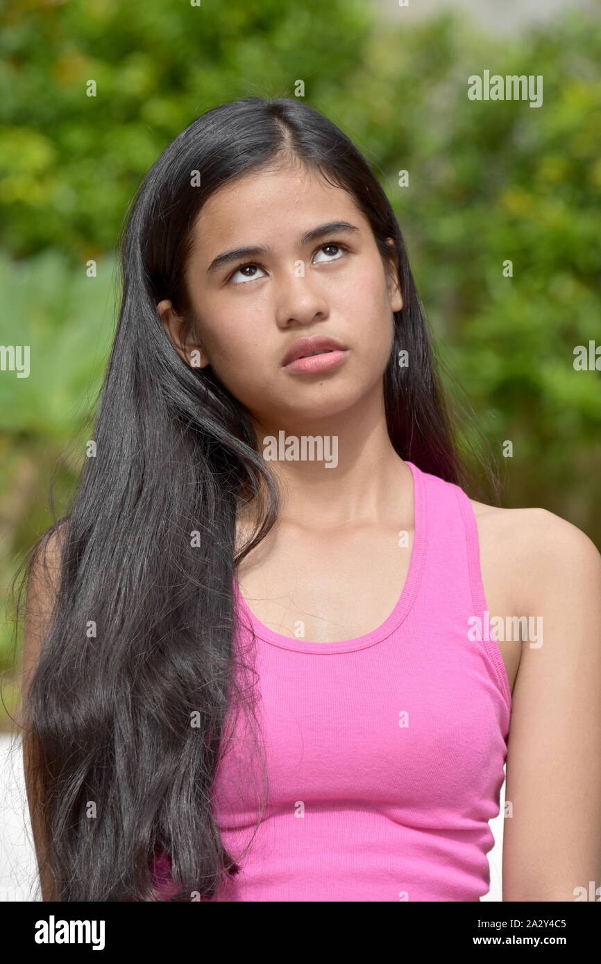 An A Teenager Girl And Apathy Stock Photo - Alamy