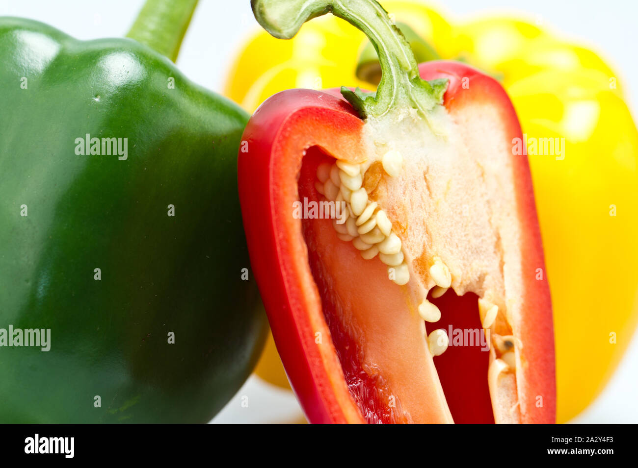 bell pepper or capsicum of various color in close up view Stock Photo ...