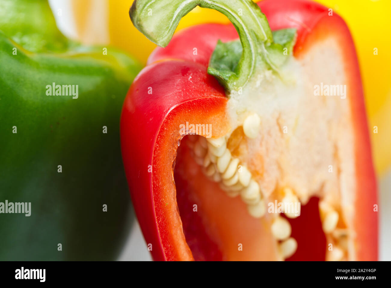 bell pepper or capsicum of various color in close up view Stock Photo ...