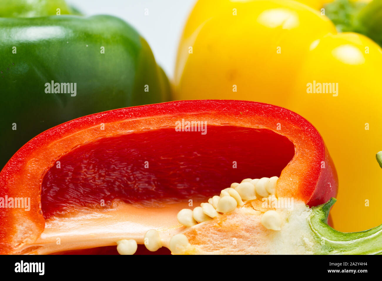 bell pepper or capsicum of various color in close up view Stock Photo ...