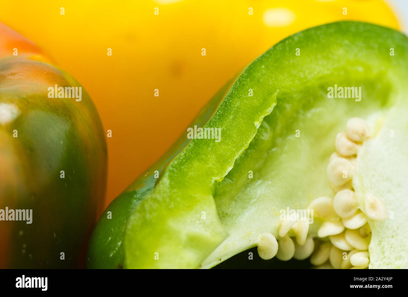bell pepper or capsicum of various color in close up view Stock Photo ...