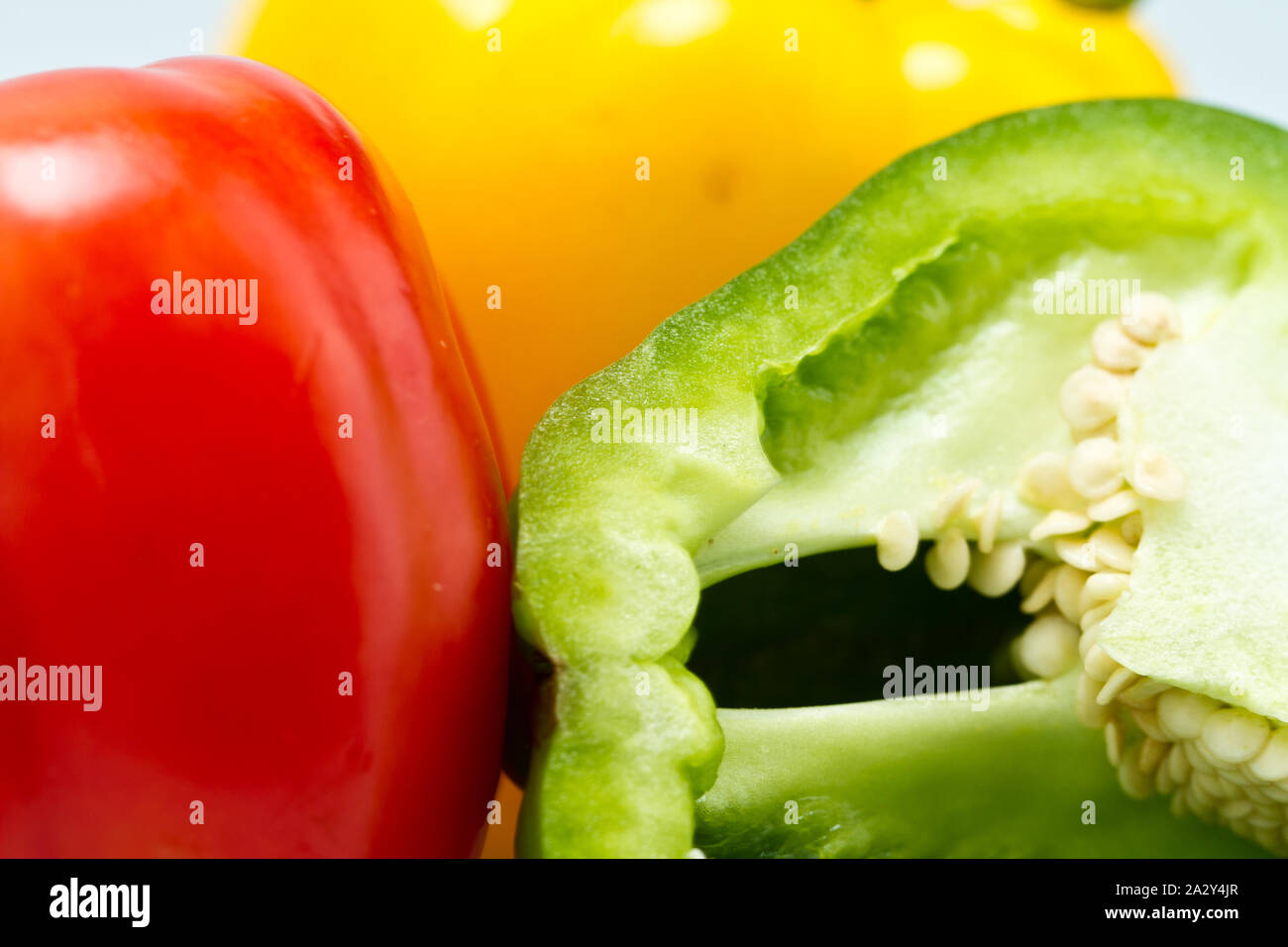 bell pepper or capsicum of various color in close up view Stock Photo ...