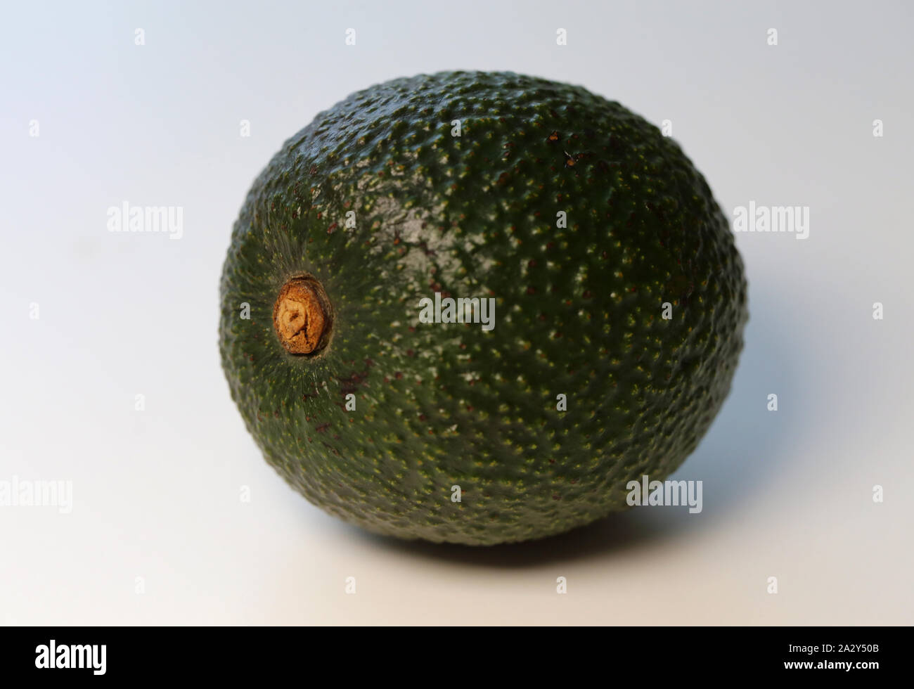 Avocado on a white table. Closeup of the healthy and delicious green ...
