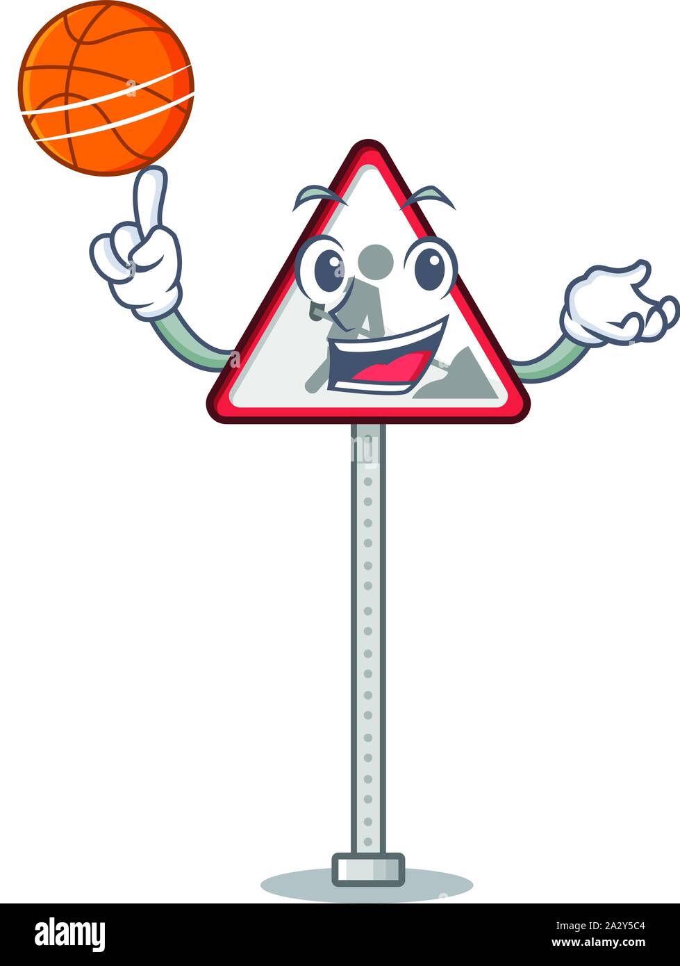 Orange road work ahead sign Stock Vector Images - Alamy