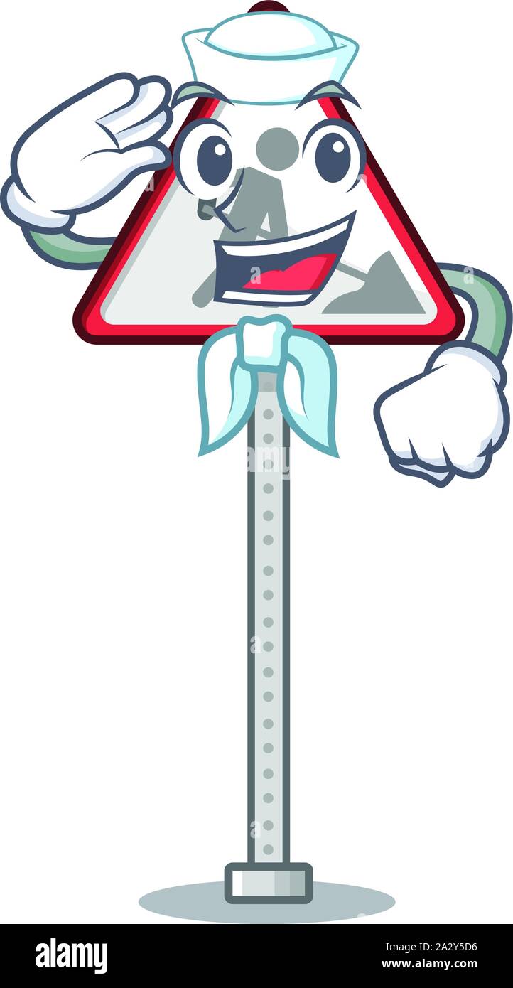 Sailor road work sign cartoon shape character Stock Vector Image & Art ...