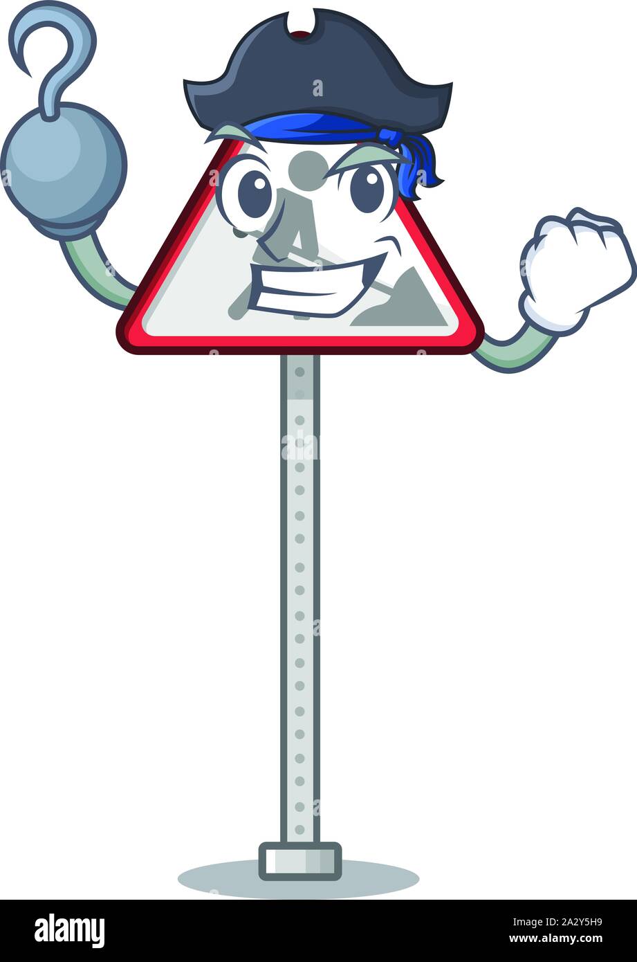 Pirate road work sign cartoon shape character Stock Vector Image & Art ...
