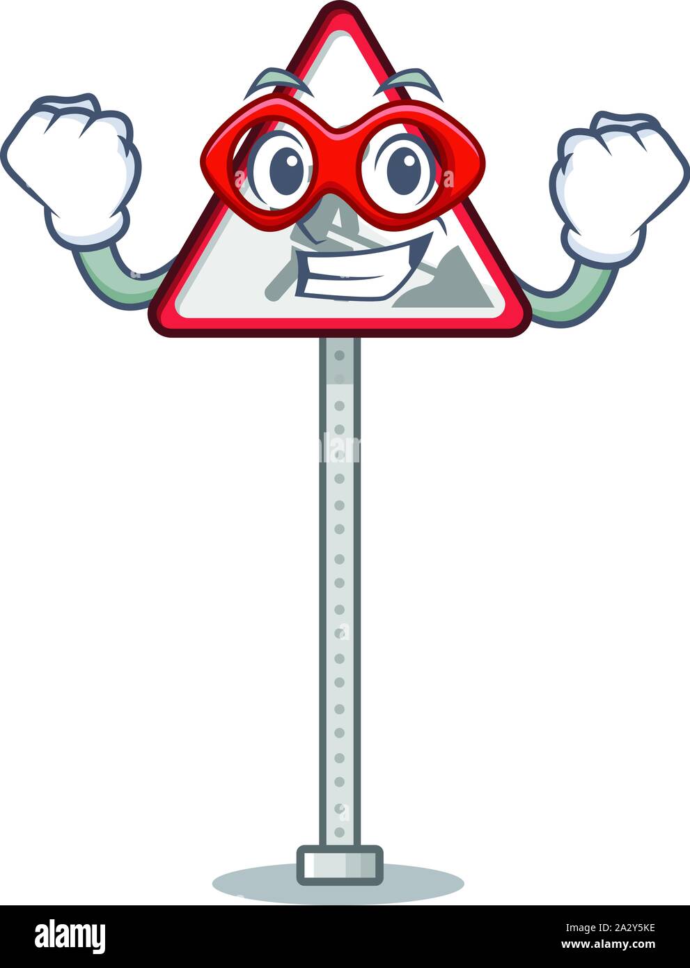 Road sign warning strong Cut Out Stock Images & Pictures - Alamy