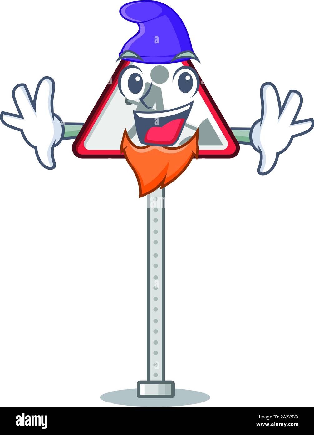 Elf road work sign cartoon shape character Stock Vector Image & Art - Alamy