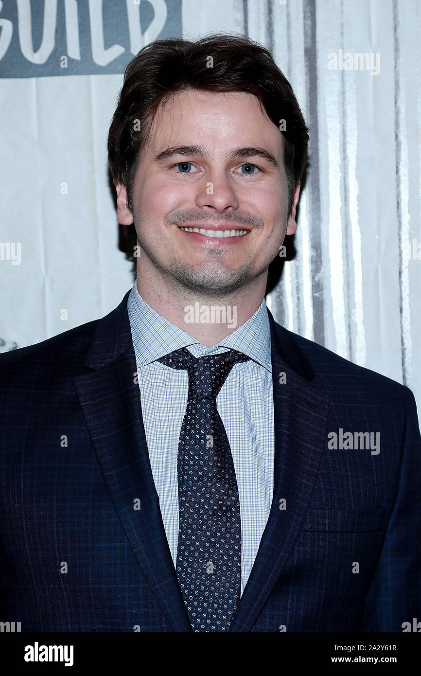 New York, USA. 2 October, 2019. Jason Ritter at the BUILD Speaker ...