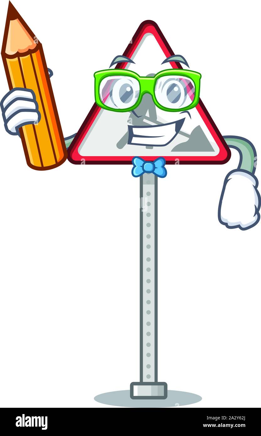 Student road work sign roadside the character Stock Vector Image & Art ...