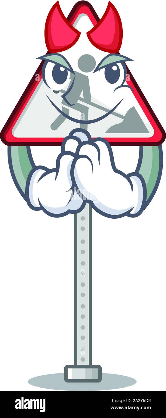 Devil road work sign isolated the cartoon Stock Vector Image & Art - Alamy
