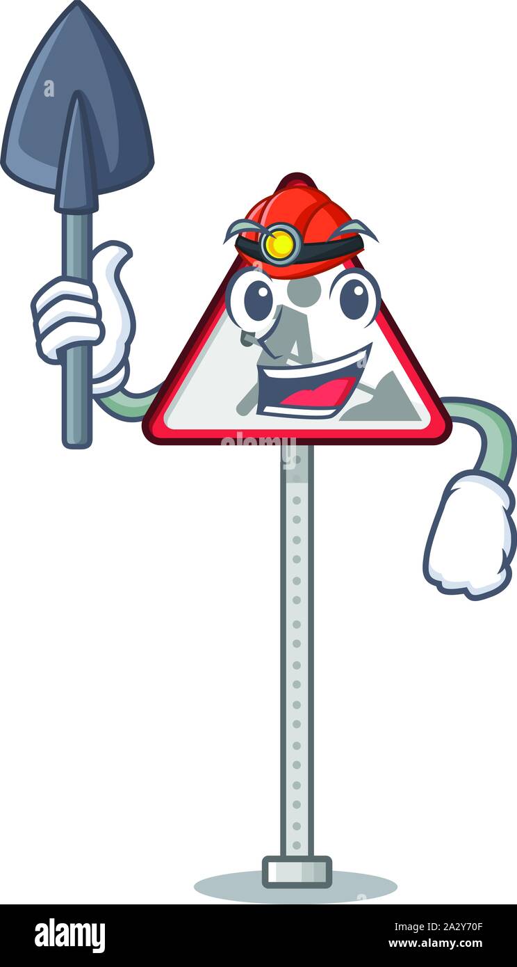 Miner road work sign isolated the cartoon Stock Vector Image & Art - Alamy