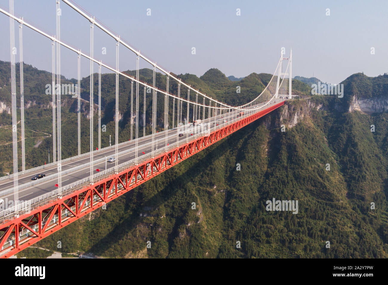 Changsha, China's Hunan Province. Spanning over the Aizhai canyon. 31st ...