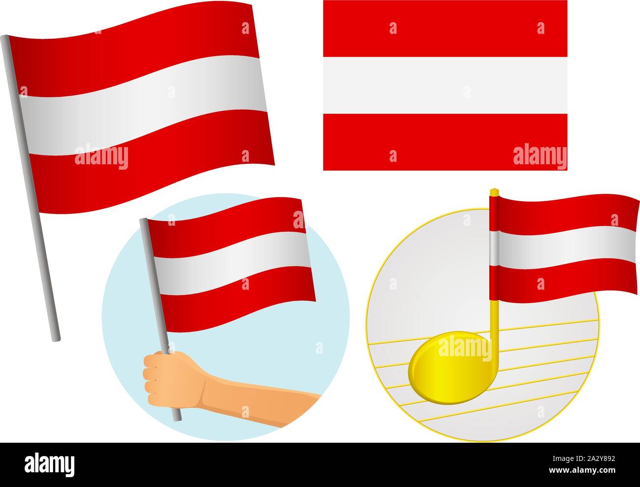 Austria flag icon set. National flag of Austria vector illustration ...