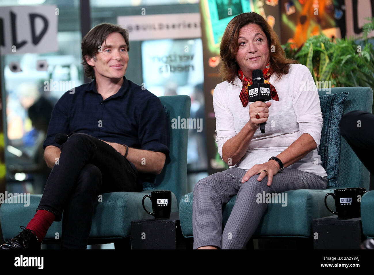 New York, USA. 2 October, 2019. Cillian Murphy, Caryn Mandabach at the ...